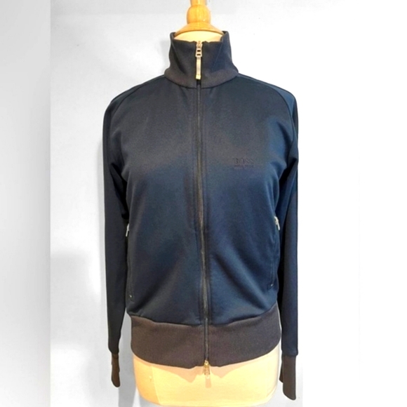 Hugo Boss | Jackets & Coats | Hugo Boss Navy Blue Zipup Track Jacket ...